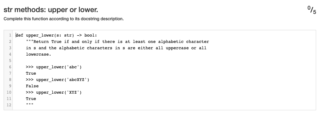 Solved 015 5 str methods: upper or lower. Complete this | Chegg.com