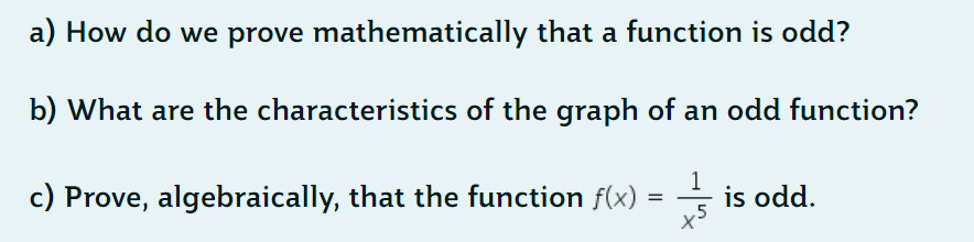 Solved a) How do we prove mathematically that a function is | Chegg.com