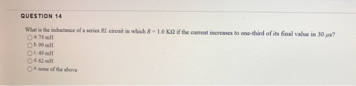 Solved QUESTION 13 The average power input to a series | Chegg.com