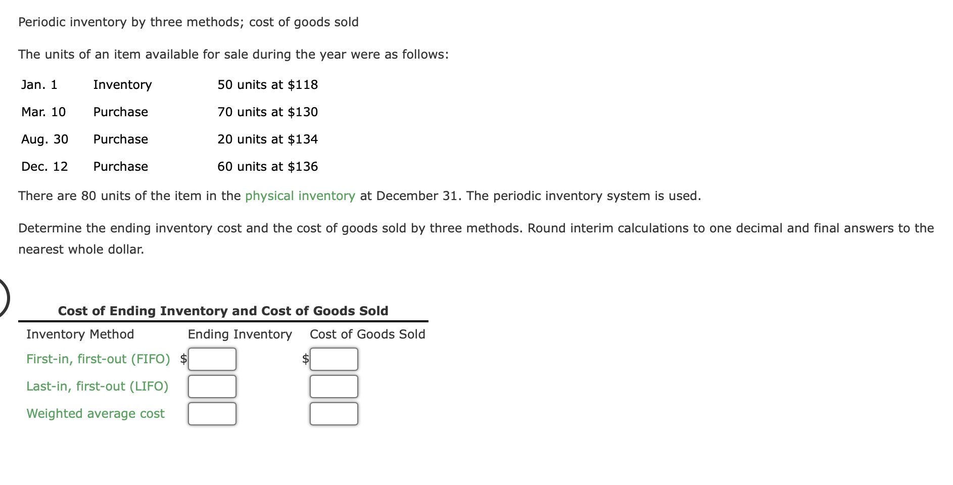 Solved Comparing Inventory Methods Assume that a firm | Chegg.com