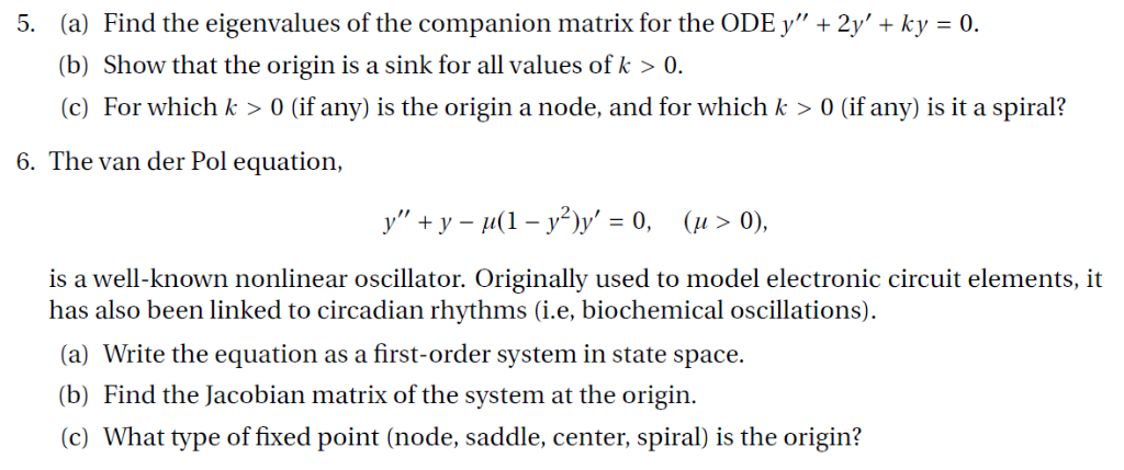 Solved 5. (a) Find the eigenvalues of the companion matrix | Chegg.com