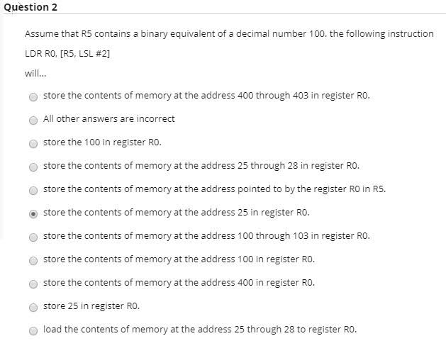 Solved Question 2 Assume that R5 contains a binary | Chegg.com