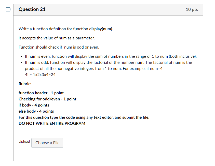 Solved Write a function definition for function | Chegg.com