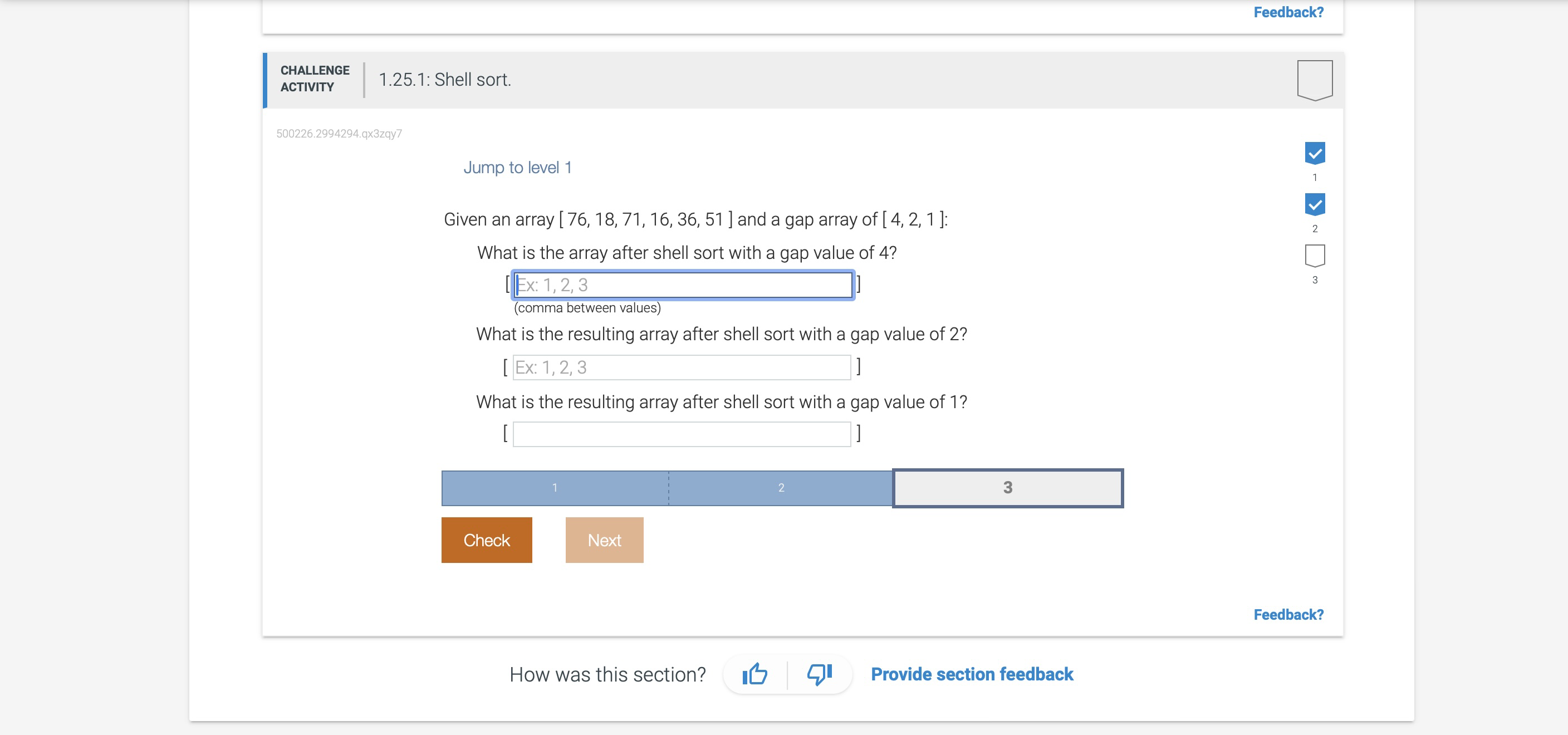 Solved Given an array [76,18,71,16,36,51] and a gap array of | Chegg.com