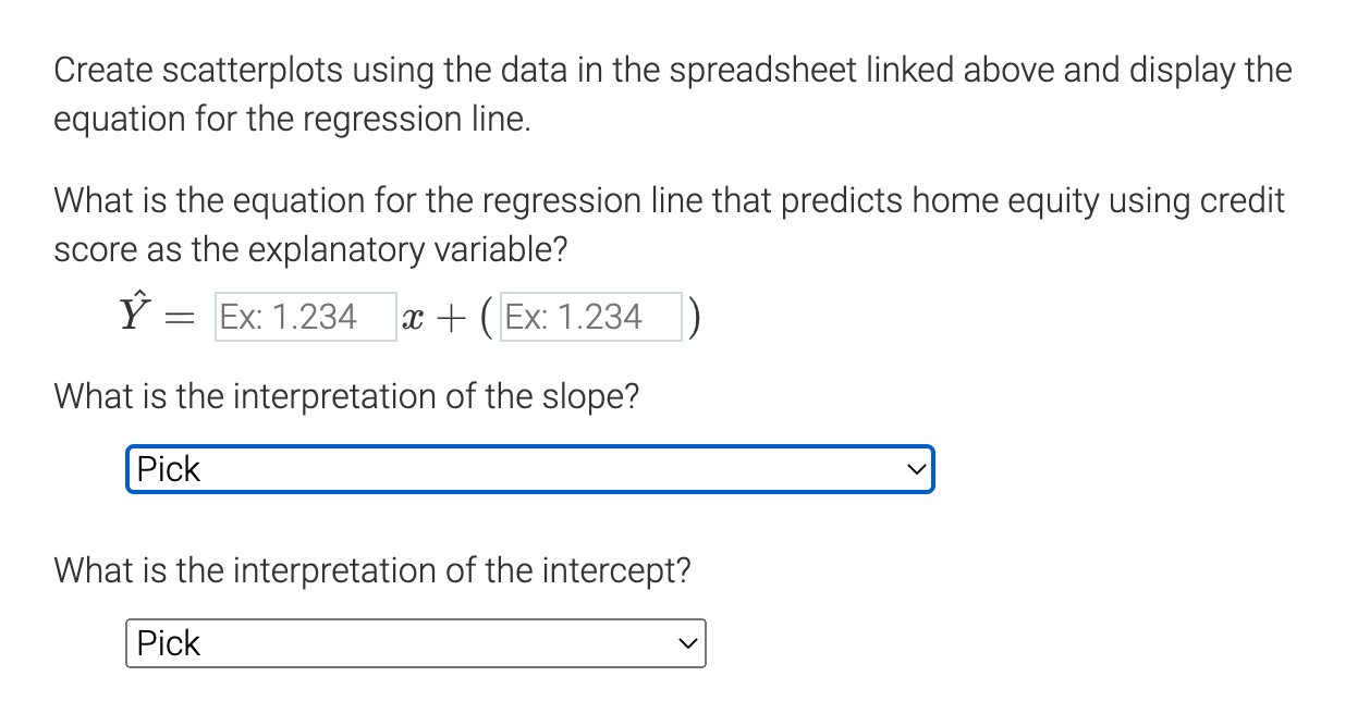 Solved Create scatterplots using the data in the spreadsheet | Chegg.com