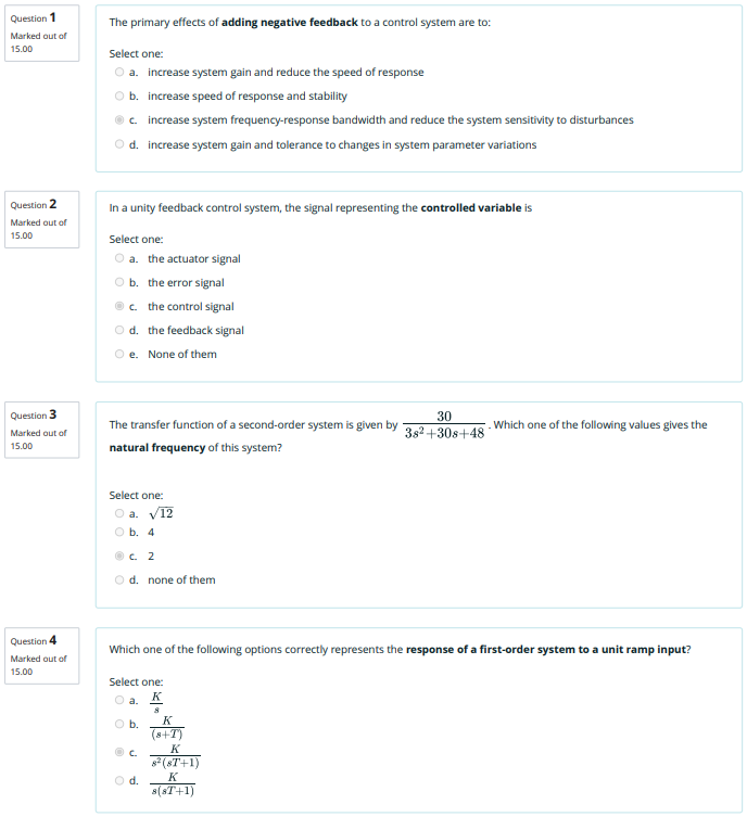 Solved Question 1 Marked out of 15.00 The primary effects of | Chegg.com