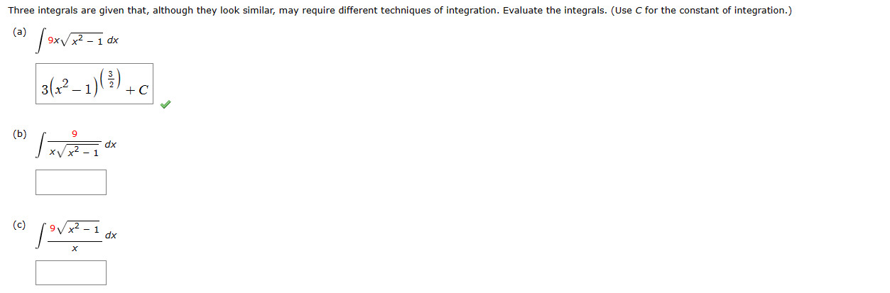 Solved Three integrals are given that, although they look | Chegg.com