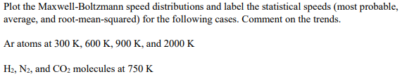 Solved Plot the Maxwell-Boltzmann speed distributions and | Chegg.com