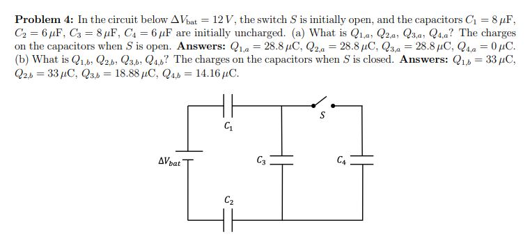 Solved Problem 4: In the circuit below AVbat = 12 V, the | Chegg.com