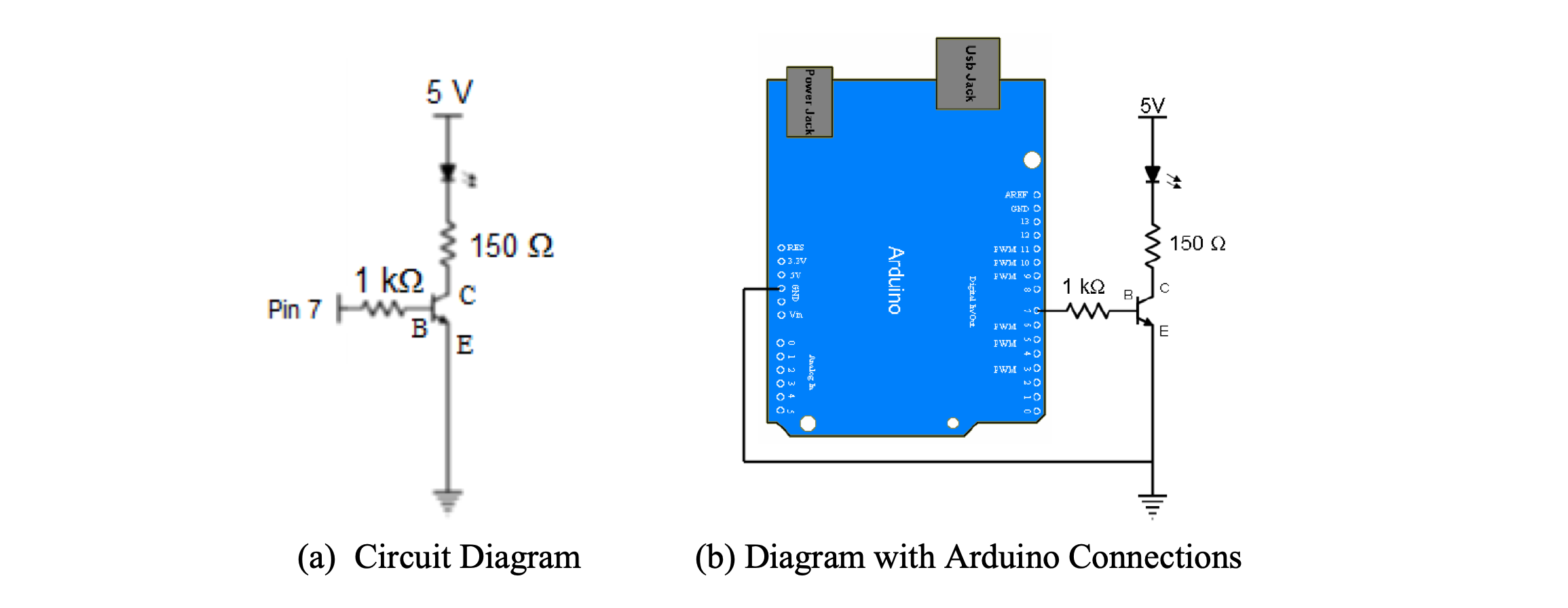 Solved Build the NPN transistor and LED circuit shown | Chegg.com