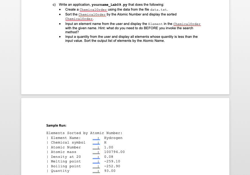 Solved a) Download the file Element.py which contains the | Chegg.com