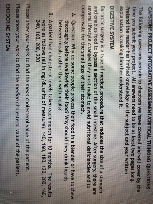 Solved Capstone Project Integrative Assessment Critical