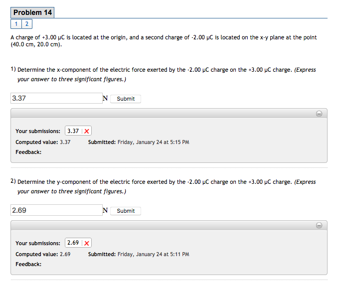 Solved Problem 14 [12] A charge of +3.00 UC is located at | Chegg.com