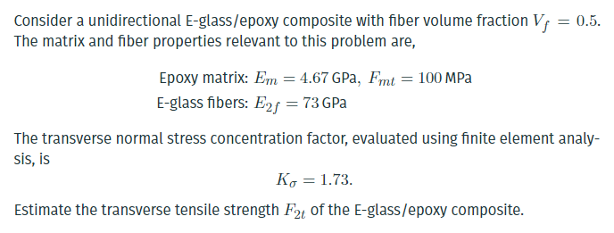 Solved Consider a unidirectional E-glass/epoxy composite | Chegg.com