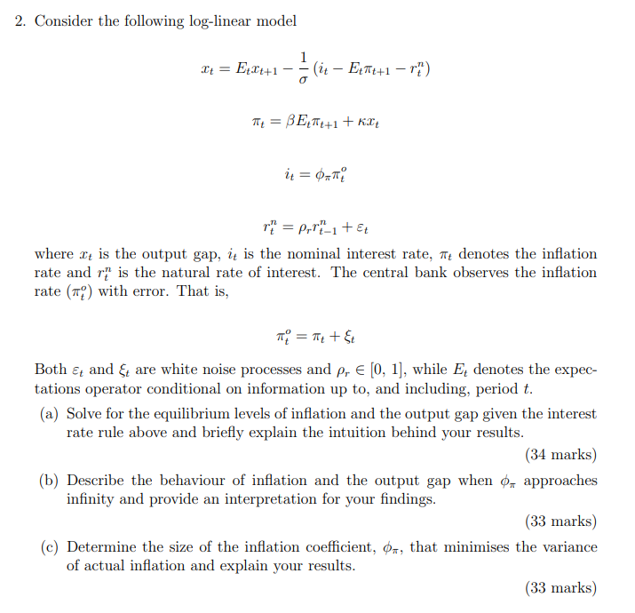 Solved Consider the following log-linear | Chegg.com