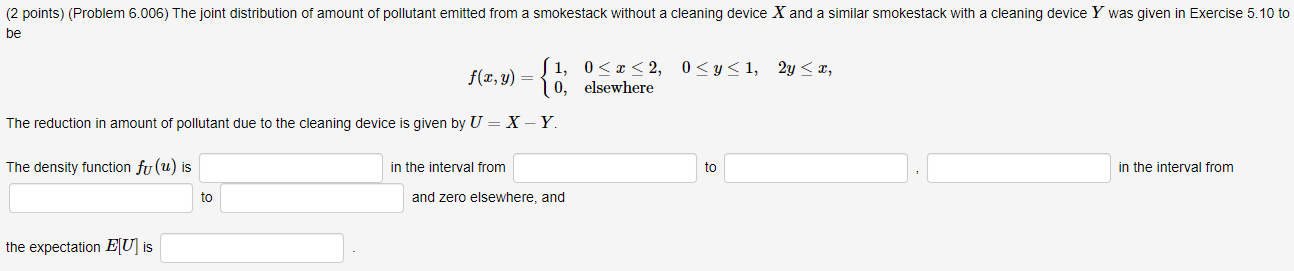 Solved (2 points) (Problem 6.006) The joint distribution of | Chegg.com