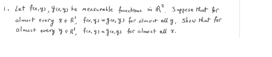 Solved in Let f(x,y), g(x, y) be measurable functions in IR? | Chegg.com