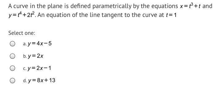 Solved A curve in the plane is defined parametrically by the | Chegg.com | Chegg.com