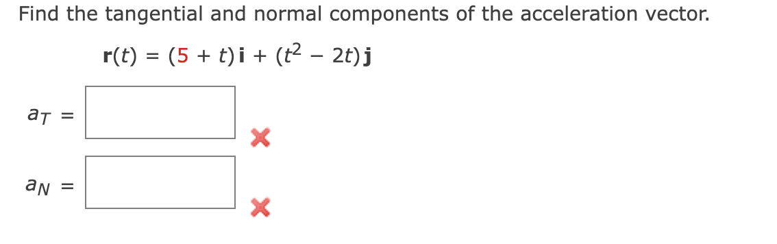 Solved Find the tangential and normal components of the | Chegg.com