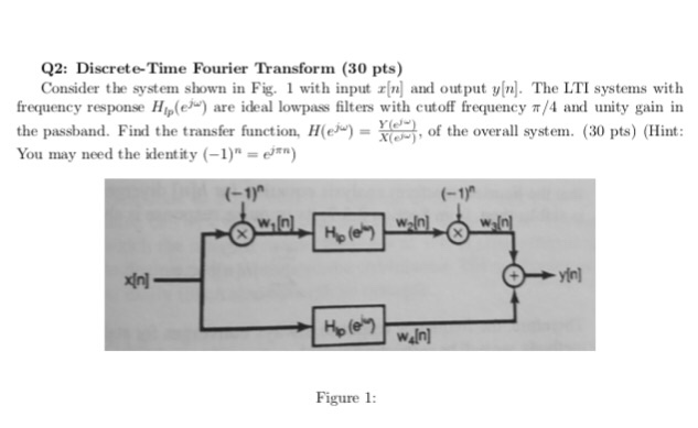 Solved consider the system shown in fig .1 with input x[n] | Chegg.com