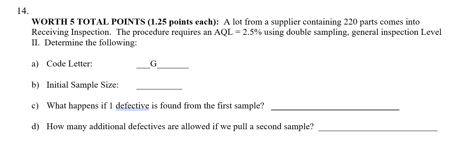Solved WORTH 5 TOTAL POINTS (1.25 points each): A lot from a | Chegg.com