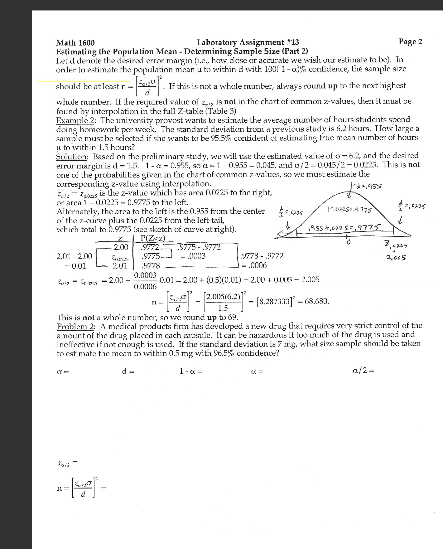 Solved Math 1600 Laboratory Assignment \#13 Page 2 | Chegg.com
