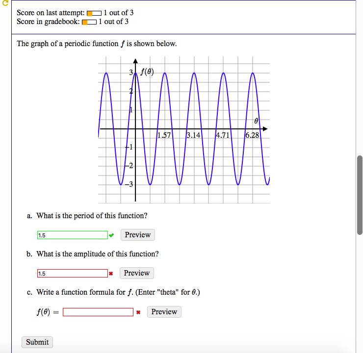 Solved Score on last attempt Score in gradebook: 1out of 3 1 | Chegg.com
