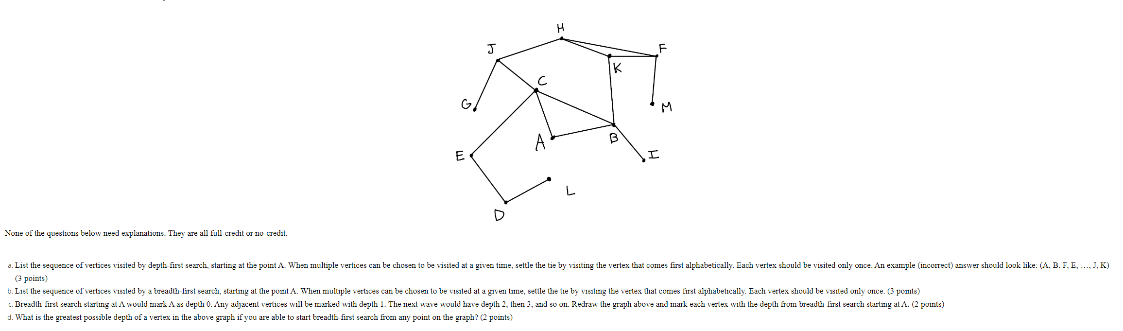 Solved (3 points) d. What is the greatest possible depth of | Chegg.com