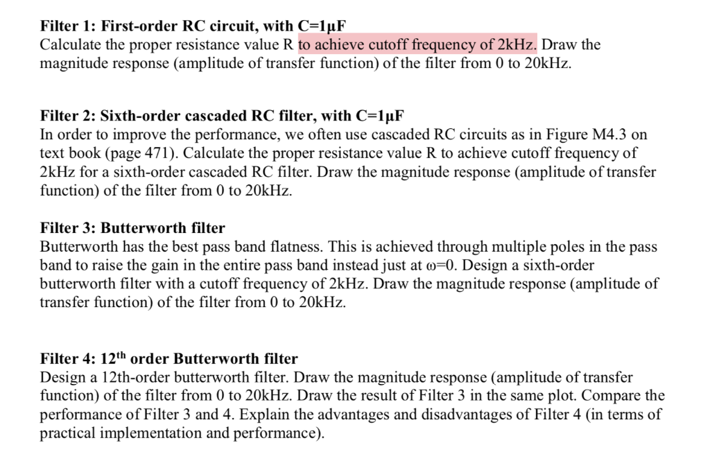 Solved I already done filter 1 and 2, but i don't know how | Chegg.com