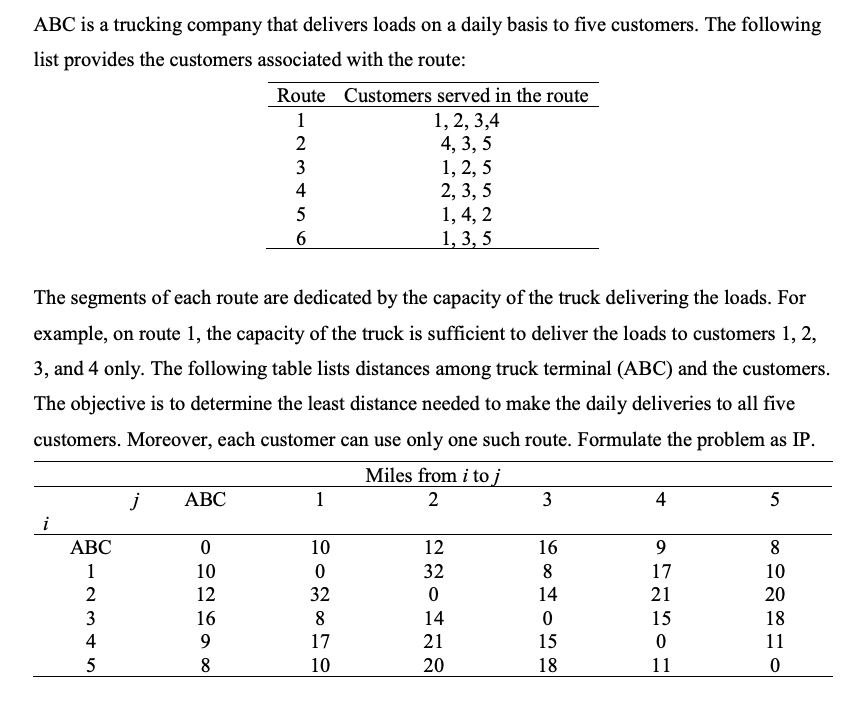 Solved ABC is a trucking company that delivers loads on a | Chegg.com