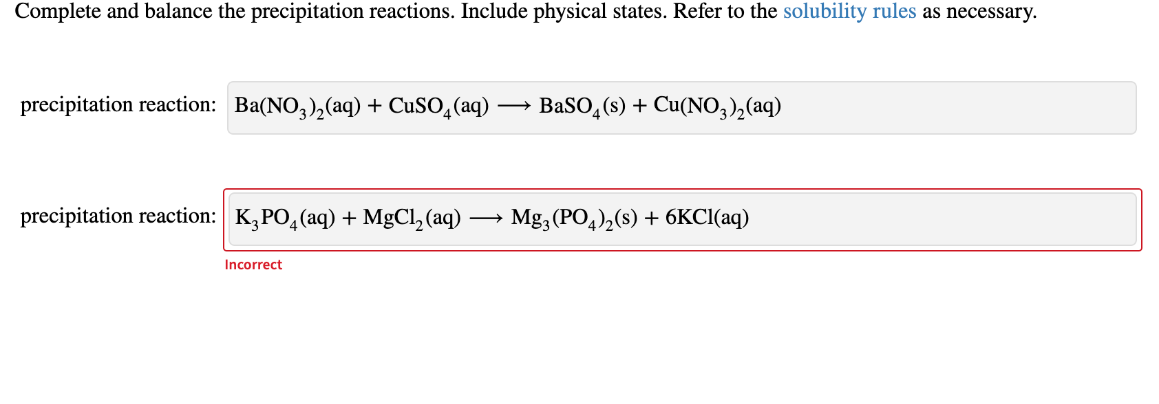 Solved Complete and balance the precipitation reactions. | Chegg.com