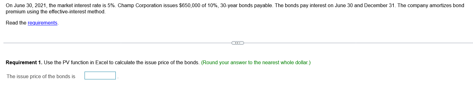 Solved premium using the effective-interest method. Read the | Chegg.com