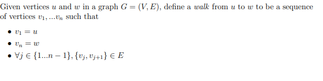 Solved Given vertices u and w in a graph G=(V,E), define a | Chegg.com