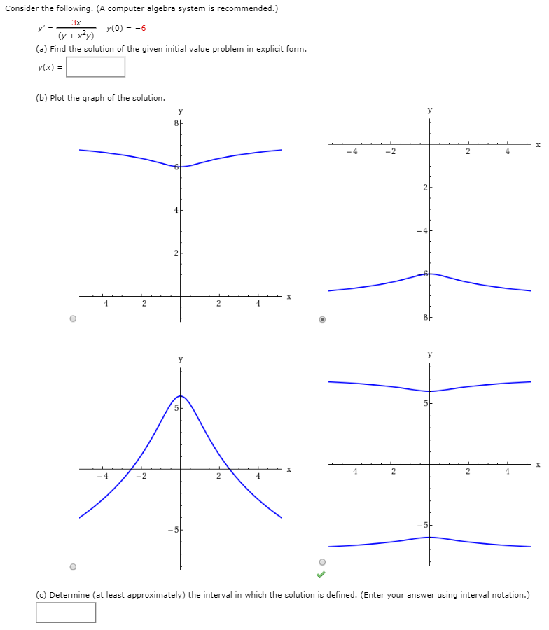 Solved Consider the following. (A computer algebra system is | Chegg.com