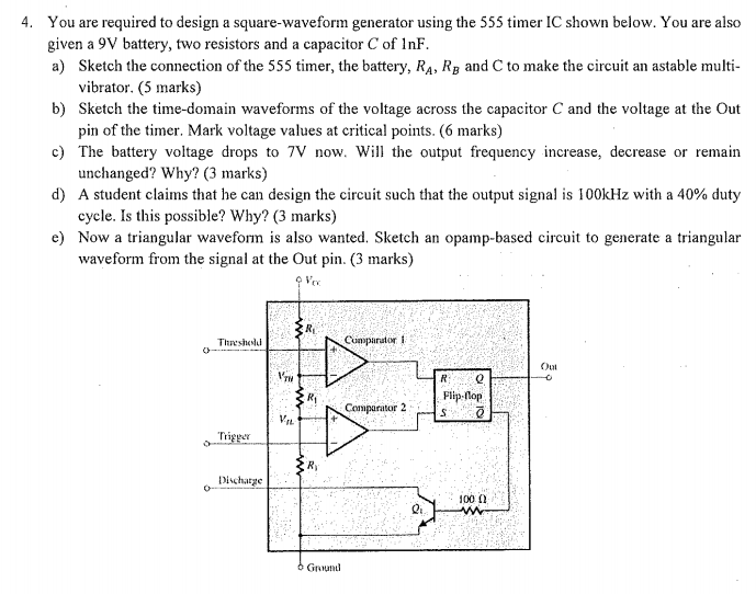 Solved 4. You are required to design a square-waveform | Chegg.com