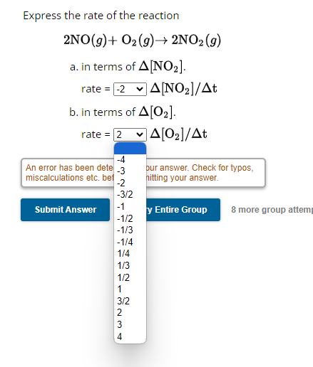 Solved Express the rate of the reaction 2NO(g)+O2(g)→2NO2(g) | Chegg.com