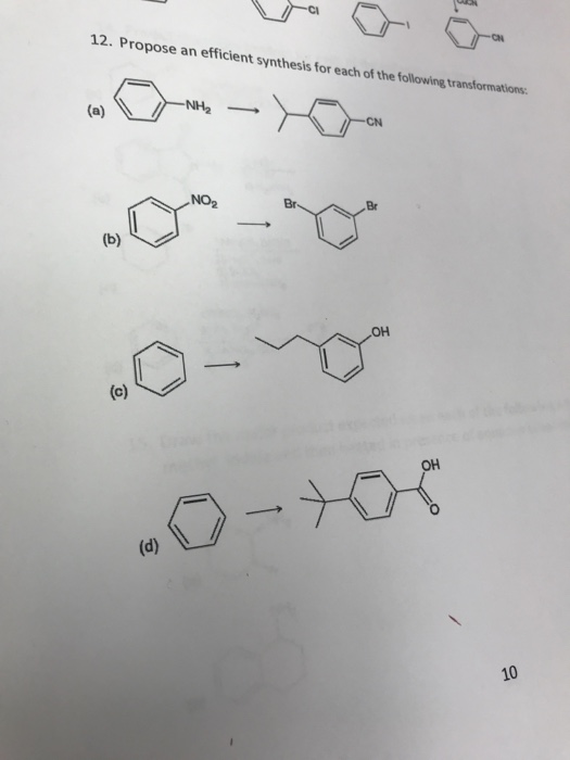 Solved 12. Propose an efficient synthesis for each of the | Chegg.com
