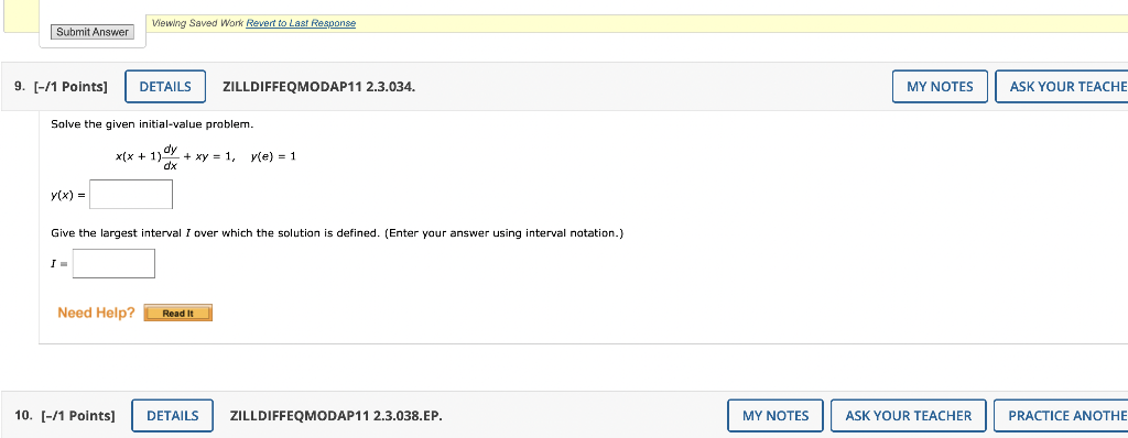 Solved Viewing Saved Work Revert to Last Response Submit | Chegg.com