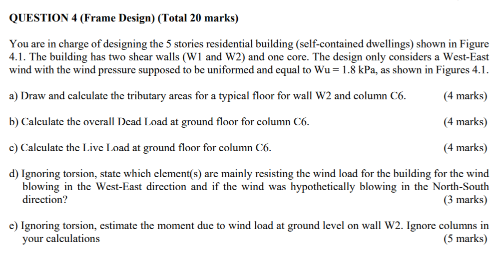 QUESTION 4 (Frame Design) (Total 20 marks) You are in | Chegg.com