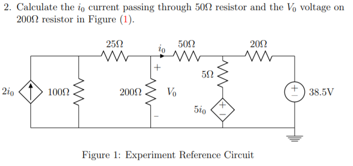 Solved 2. Calculate the io current passing through 501 | Chegg.com