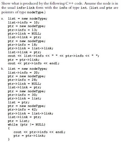 Solved Show what is produced by the following C++ code. | Chegg.com