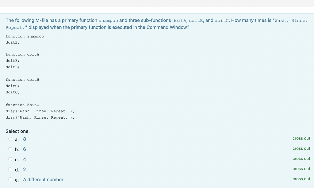 Solved Consider the following function, saved in an M-file | Chegg.com