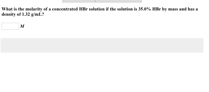 Solved What is the molarity of a concentrated HBr solution | Chegg.com