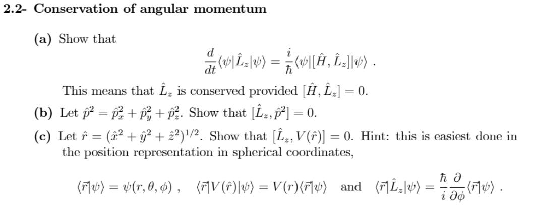 Solved 2.2- Conservation of angular momentum (a) Show that | Chegg.com