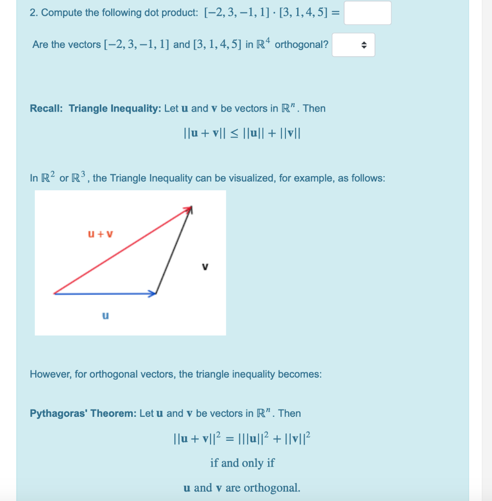 Solved Question 1 Angles Between Vectors Not complete Marked | Chegg.com