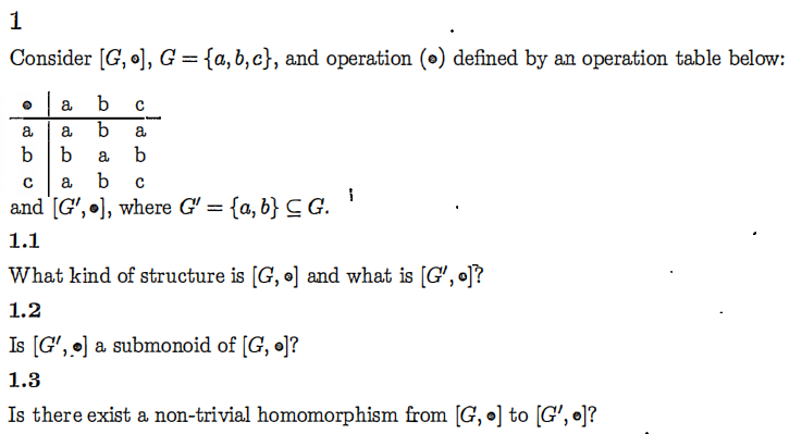 Solved Consider [G,∘],G={a,b,c}, and operation (॰) defined | Chegg.com