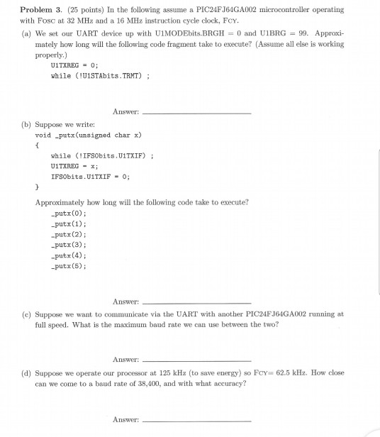 Problem 3. (25 points) In the following assume a | Chegg.com