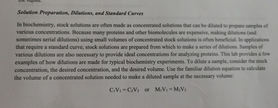 Solved Prelab Assignment for Introduction to Biochemistry | Chegg.com