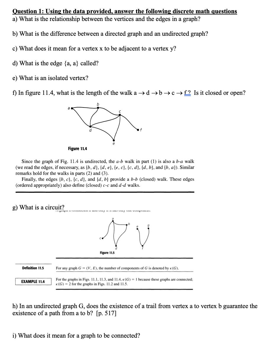 Solved Question 1: Using the data provided, answer the | Chegg.com