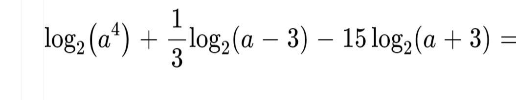 Solved log2 (a^) + = log2 (a – 3) – 15 log2(a + 3) 1 3 | Chegg.com